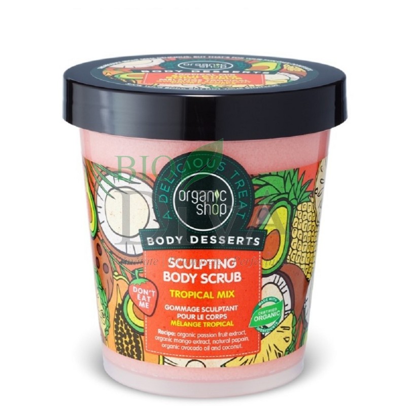 Scrub de corp delicios pentru remodelare Tropical Mix Organic Shop